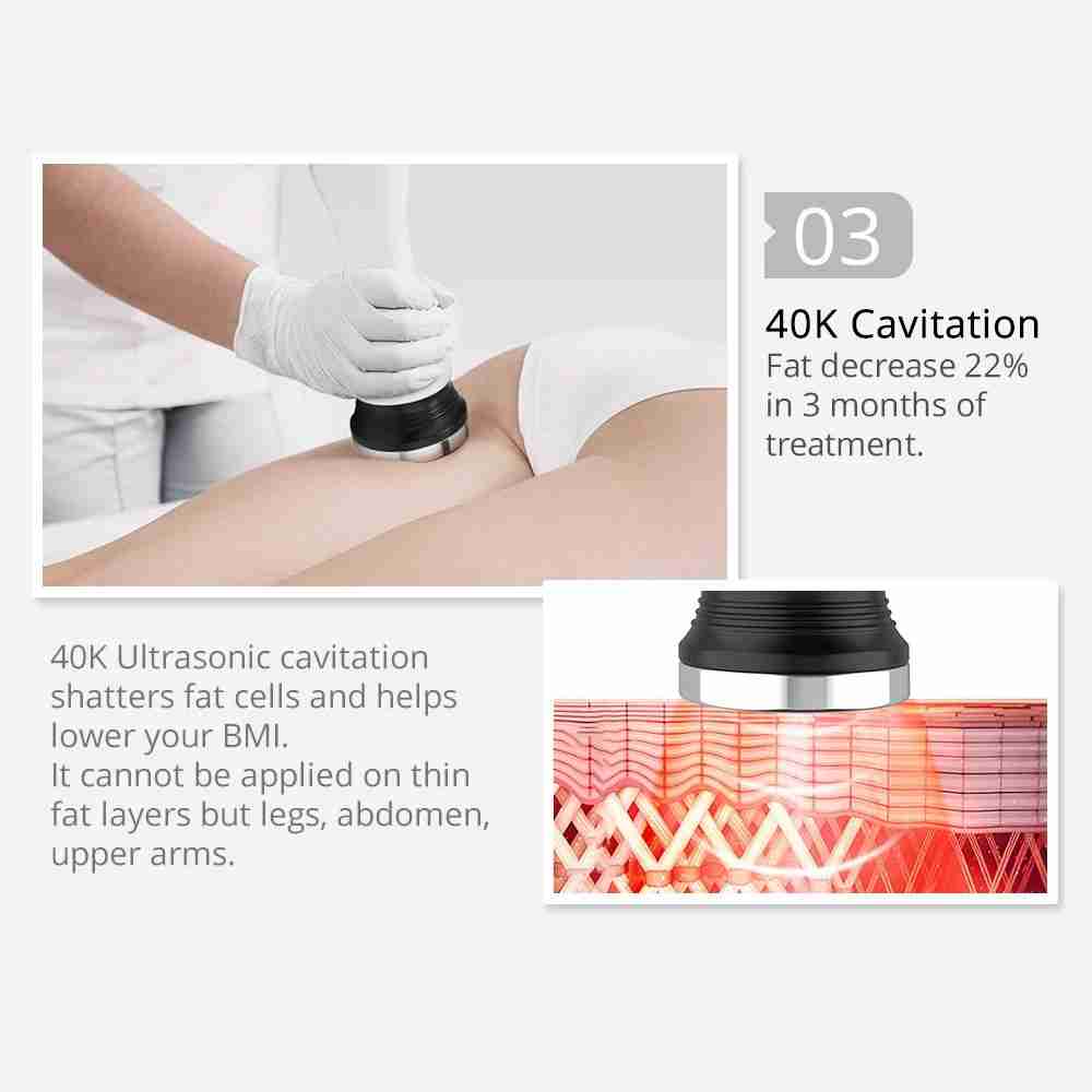 Exquisite 7in1 Ultrasonic 40K Cavitation with Rotary 360 Rotating RF ...